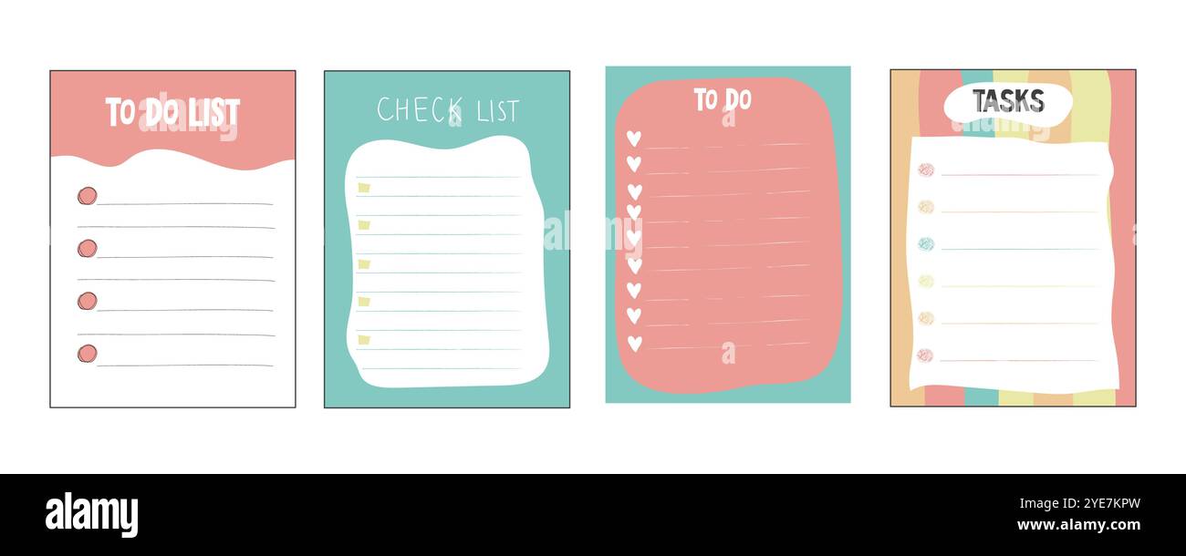 Set To do check list page doodle blank. Reminder, memo note hand drawn ...