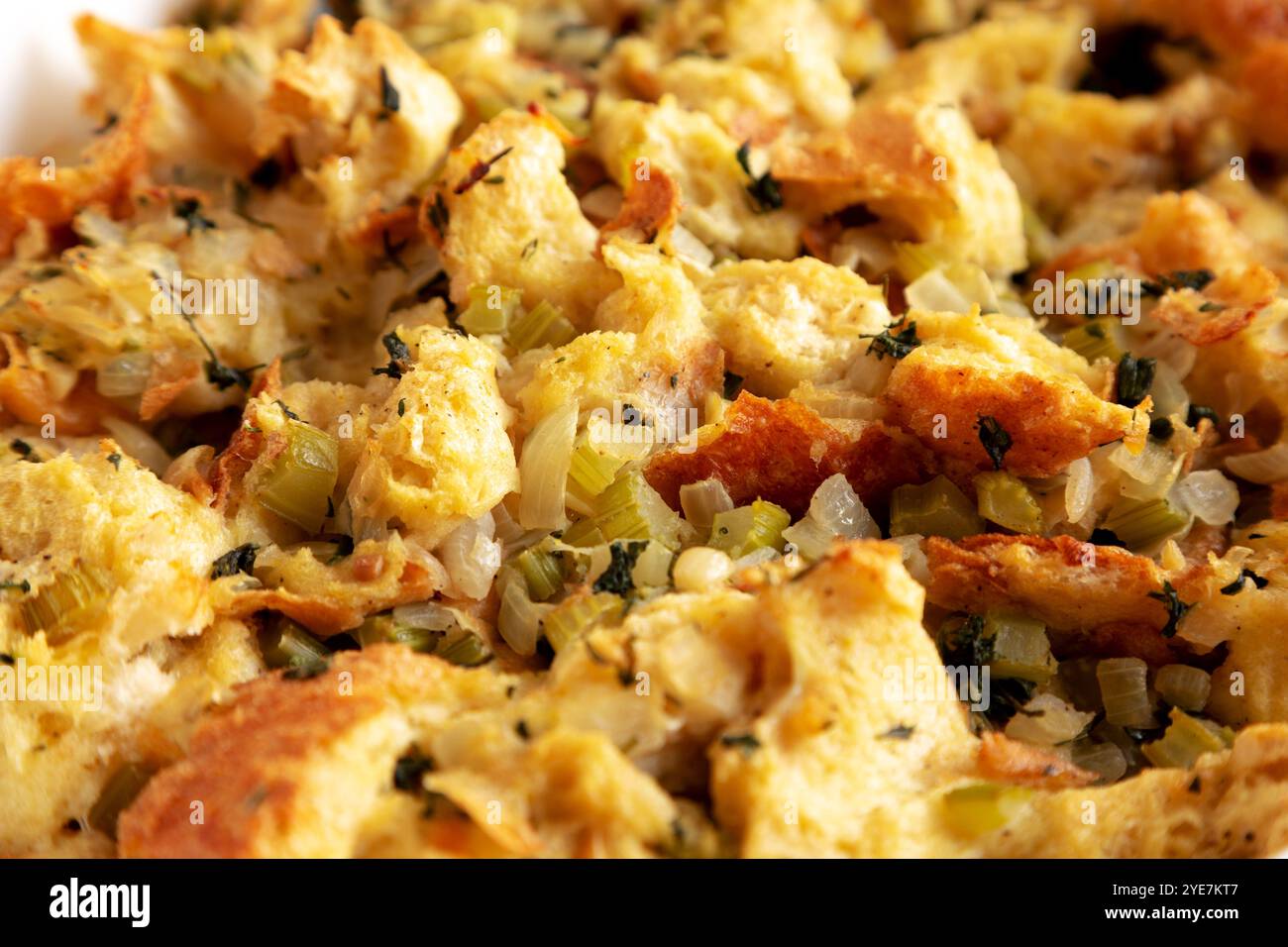 Homemade Thanksgiving Turkey Stuffing Dressing Stock Photo - Alamy