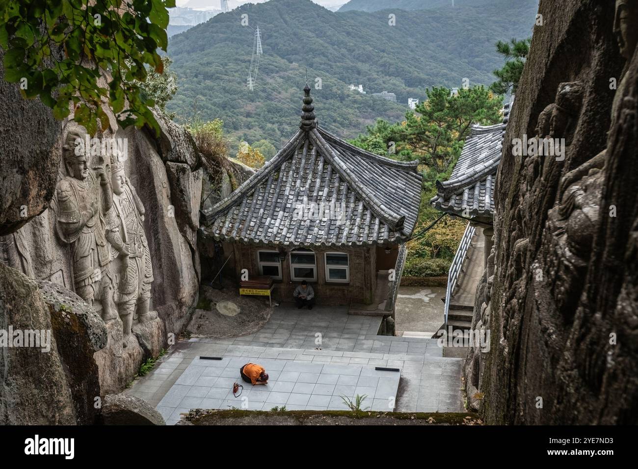 Woman praying seokbulsa mountain hi-res stock photography and images ...