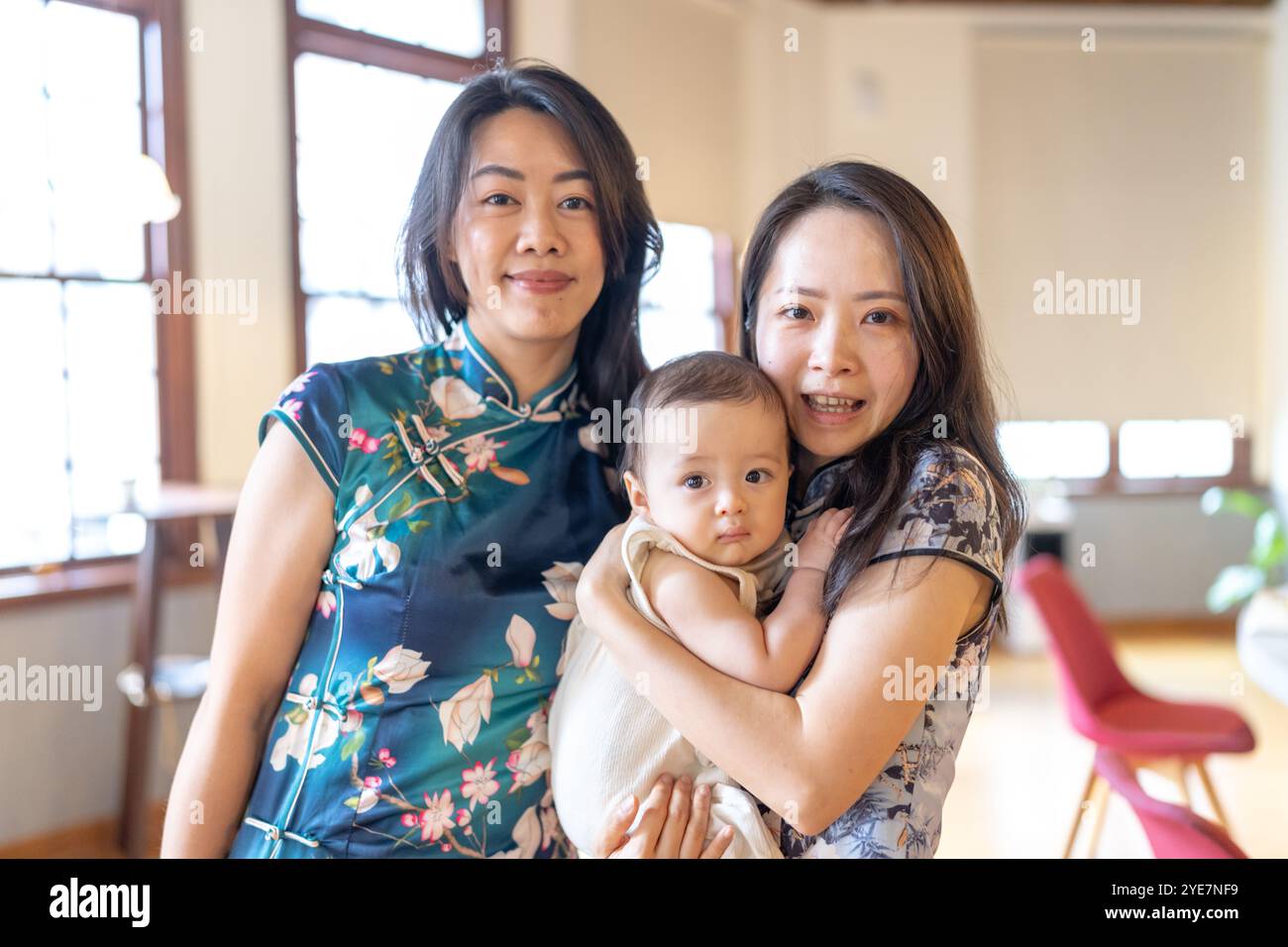 Two Taiwanese women in their 30s wearing traditional Chinese clothing ...