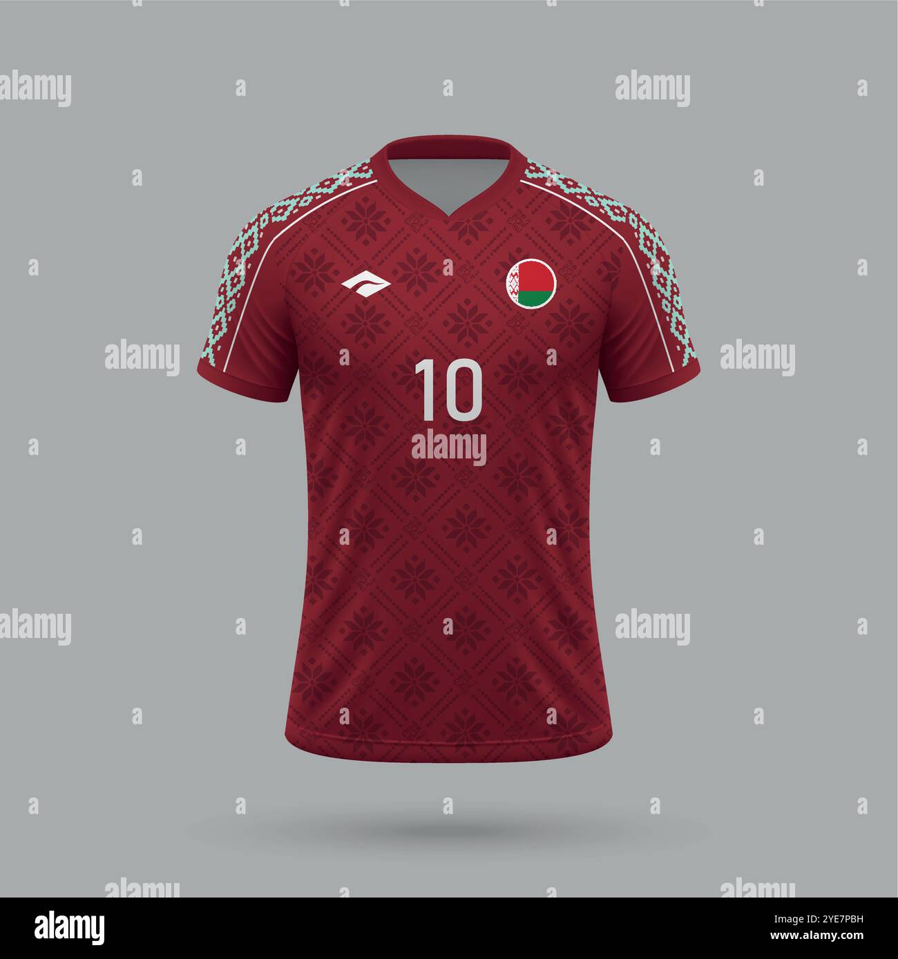 3d realistic soccer jersey Belarus national team, shirt template for ...