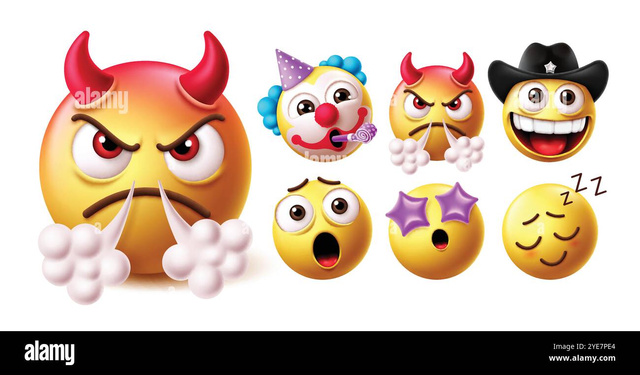 Monster emoticon Stock Vector Images - Alamy