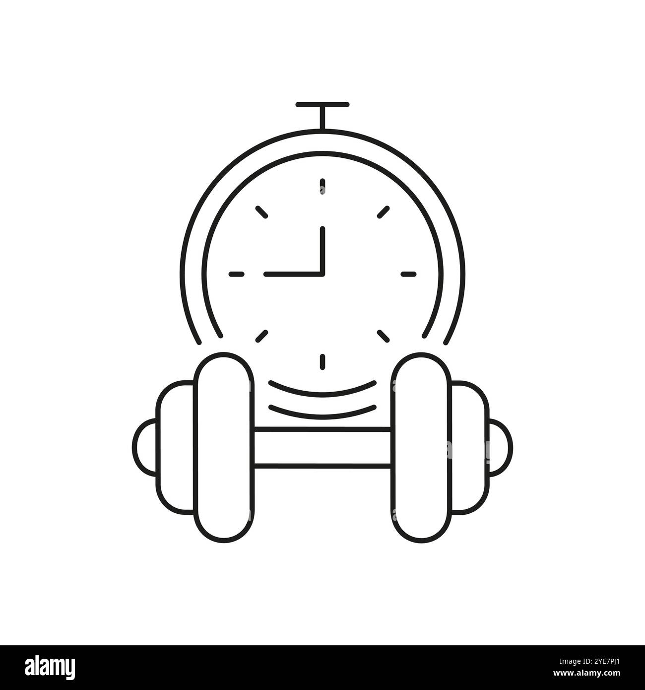 Stopwatch And Dumbbell Line Icon, Scheduled Workout Sessions. Exercise ...