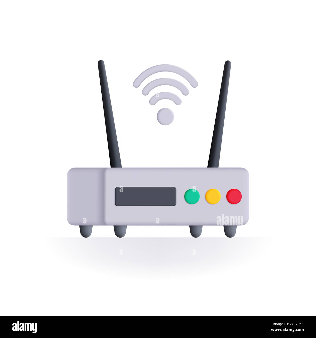 Modern 3d modem router with Wi-Fi icon isolated on light background ...