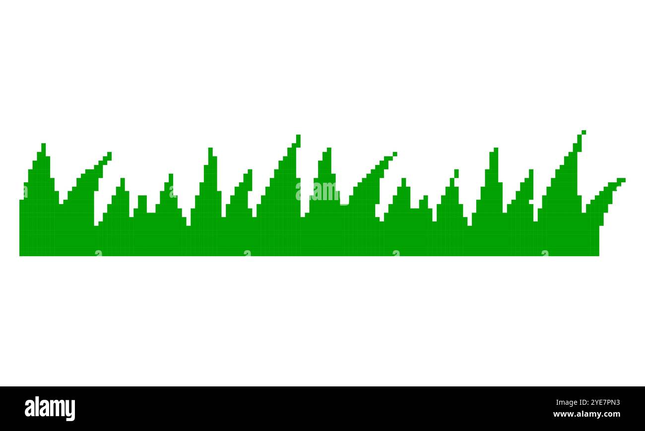 Pixel Art Grass Icon. Retro Pixelated Green Grass in Nostalgic 8-bit ...