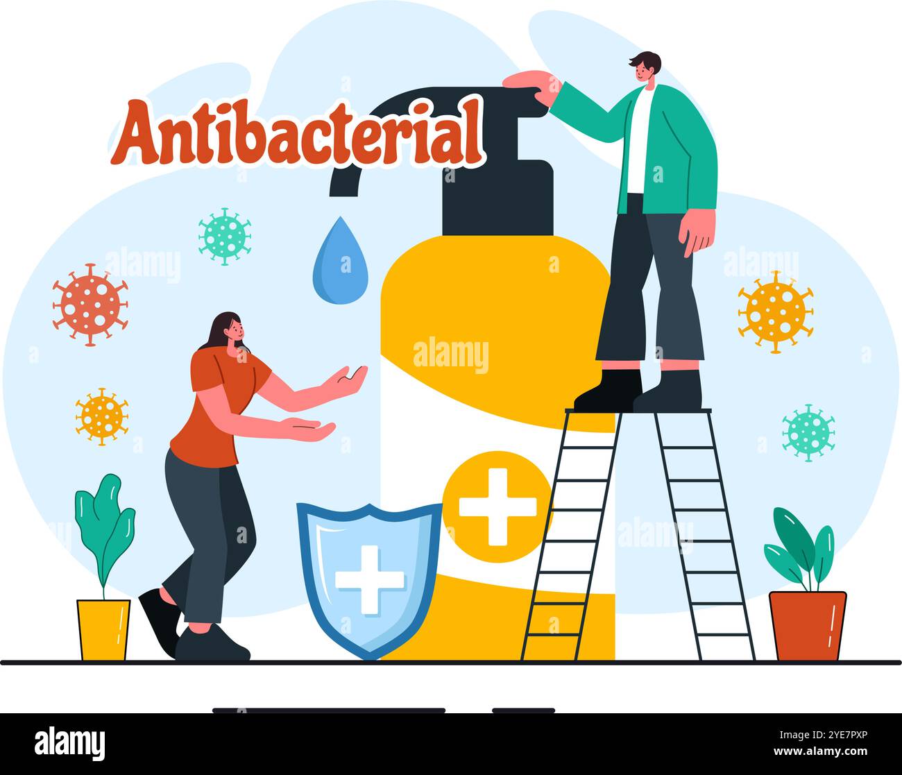 Antibacterial Vector Illustration of Handwashing, Virus Prevention, and ...