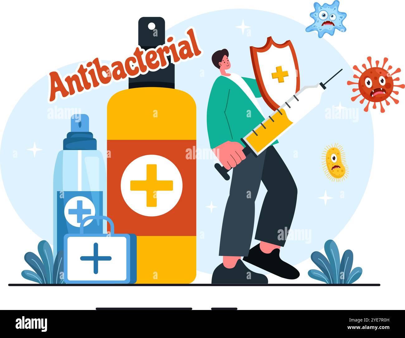 Antibacterial Vector Illustration of Handwashing, Virus Prevention, and ...