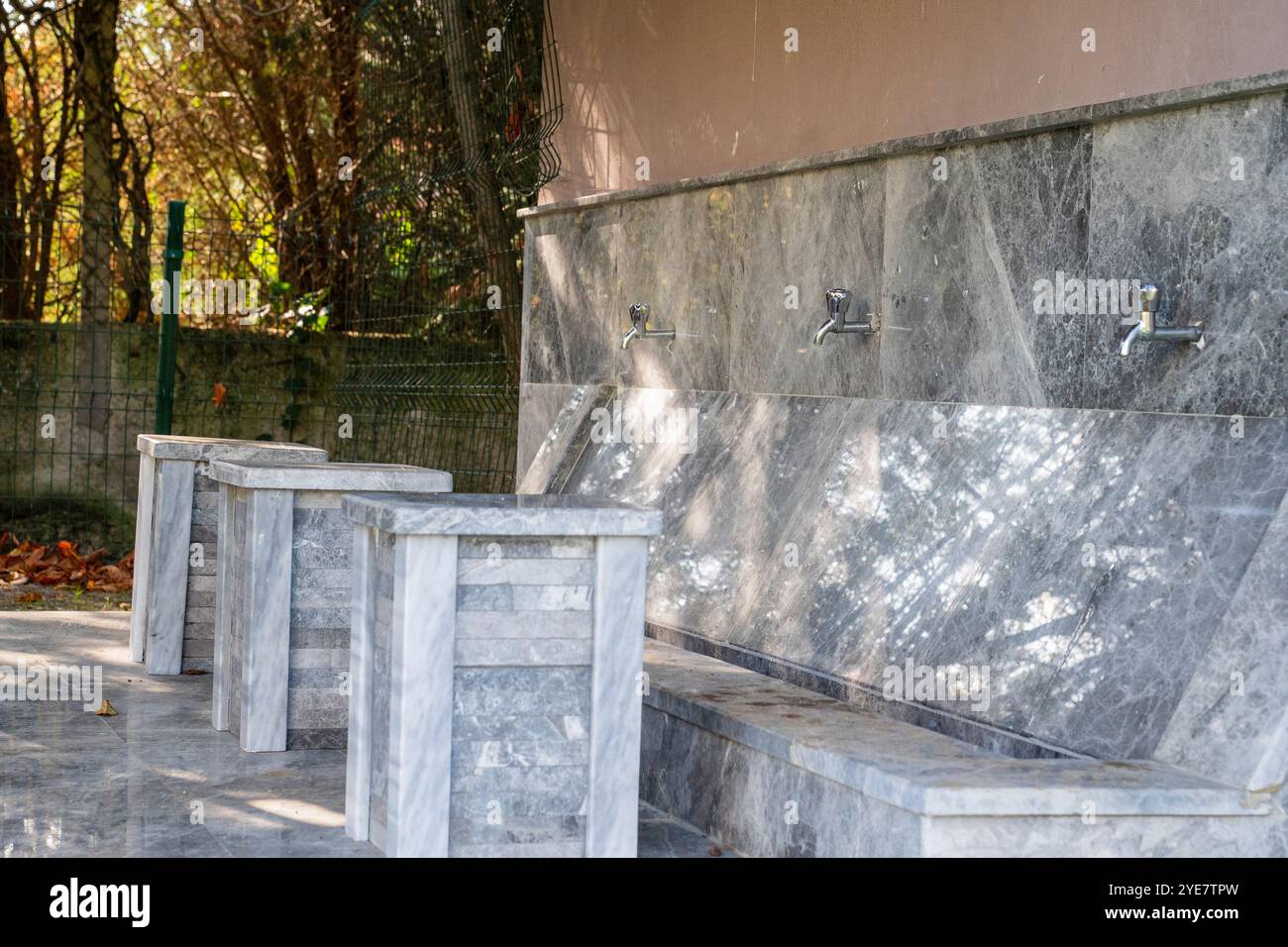 Place for ablution. Preparation before prayer for Muslim people Stock ...
