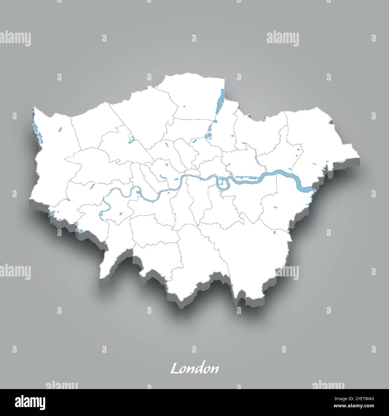 Map of rivers london hi-res stock photography and images - Alamy