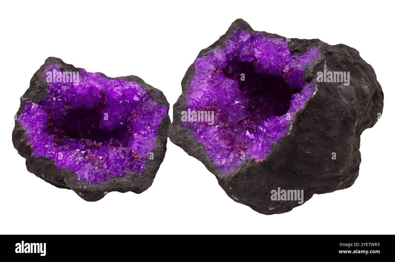 Captivating close-up view of vibrant amethyst geode, showcasing its ...