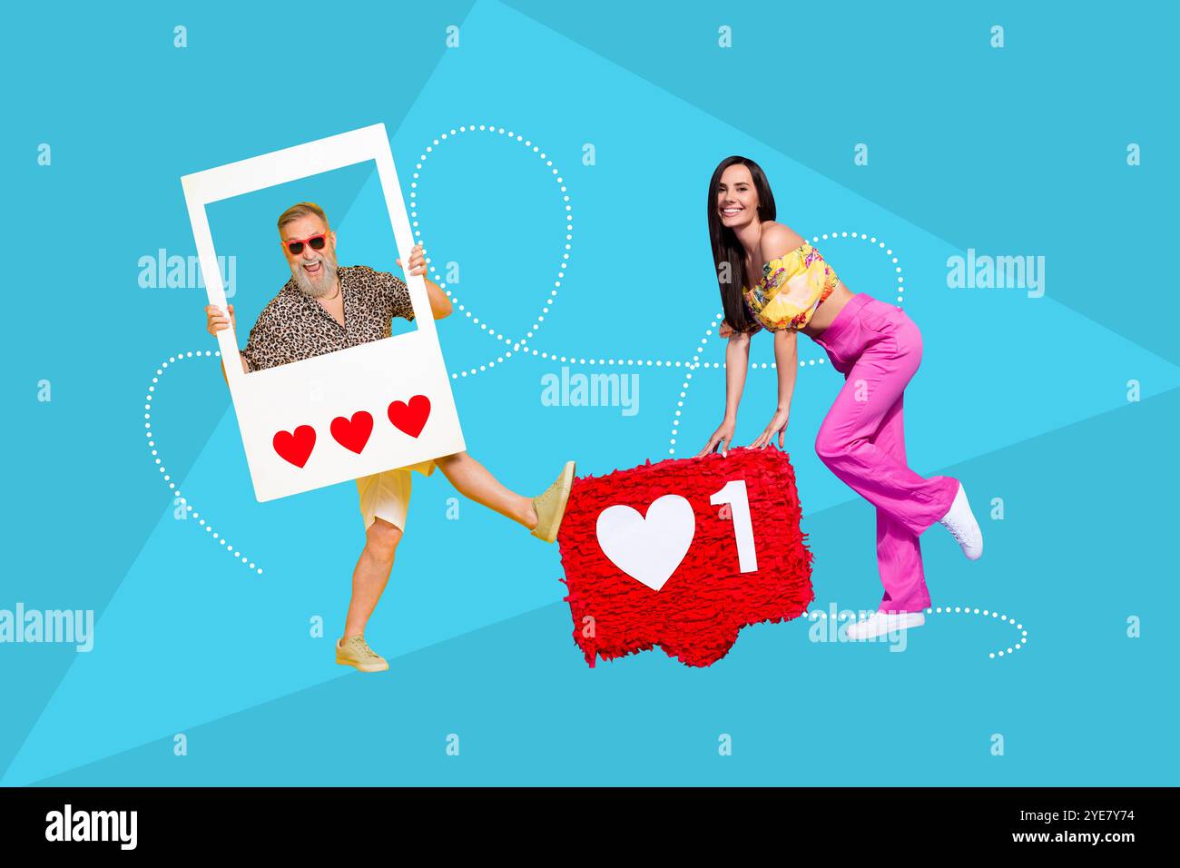 Composite trend artwork sketch photo collage of young lady stand model ...