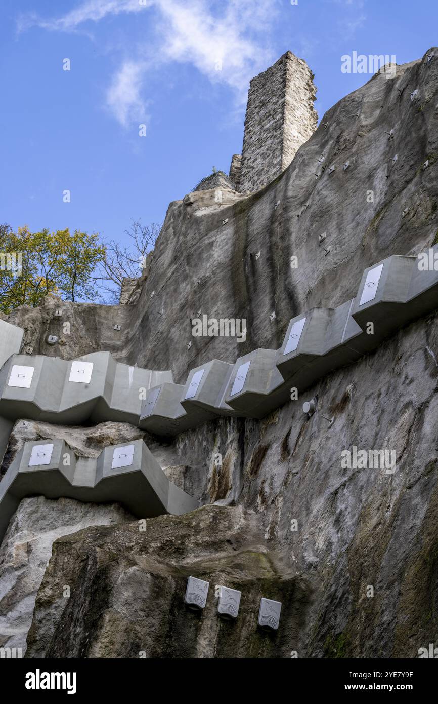 Safety system consisting of rock nails, rock anchors and free-play ...