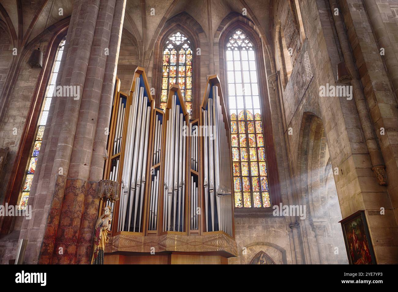 Interior view of the main organ, St Sebald, St. Sebaldus Church ...