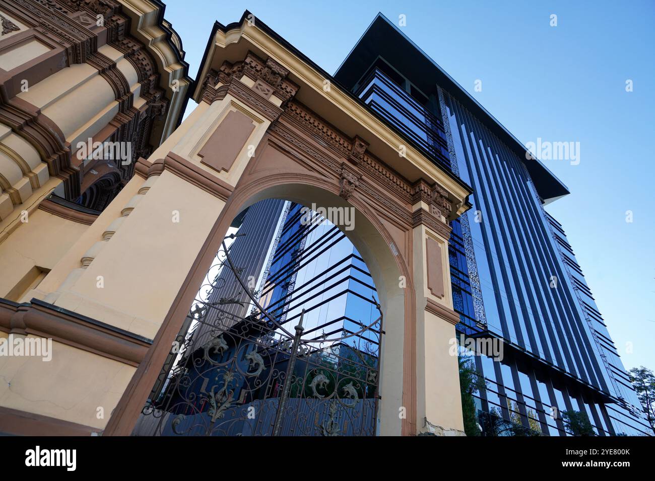 Chisinau, Moldova. October 24, 2024. the architectural contrast between ...