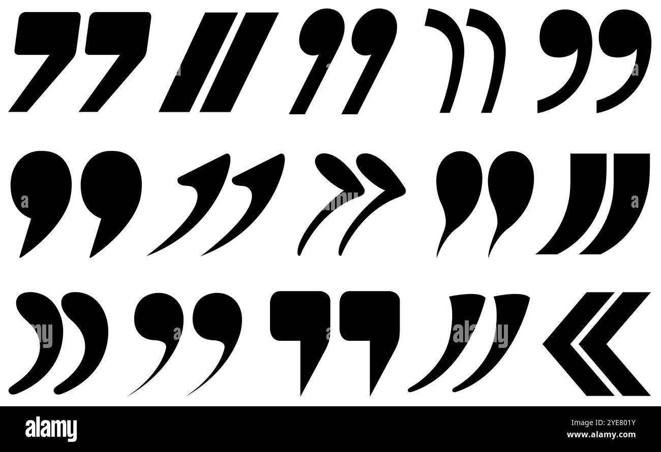 Set of different quotation marks symbols isolated on white Stock Photo ...