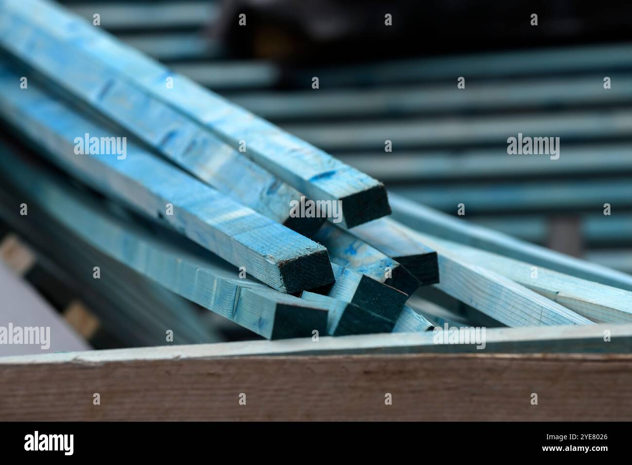 Close up of roof blue timber Stock Photo - Alamy