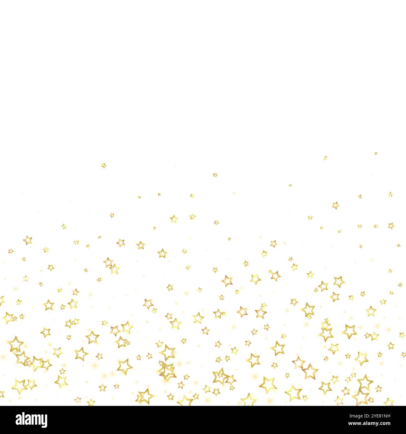 Twinkle stars scattered around randomly, flying, falling down, floating ...