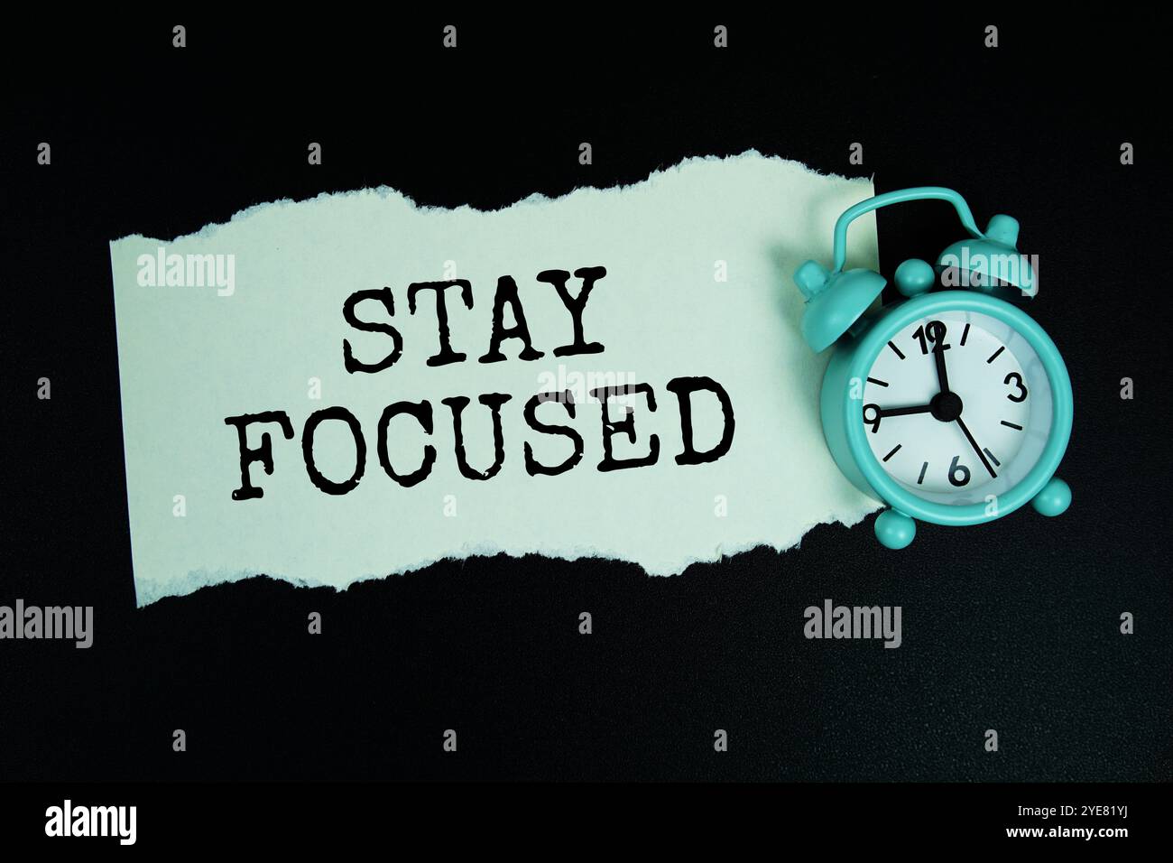 Stay Focused text motivational and inspiration quote with alarm clock ...