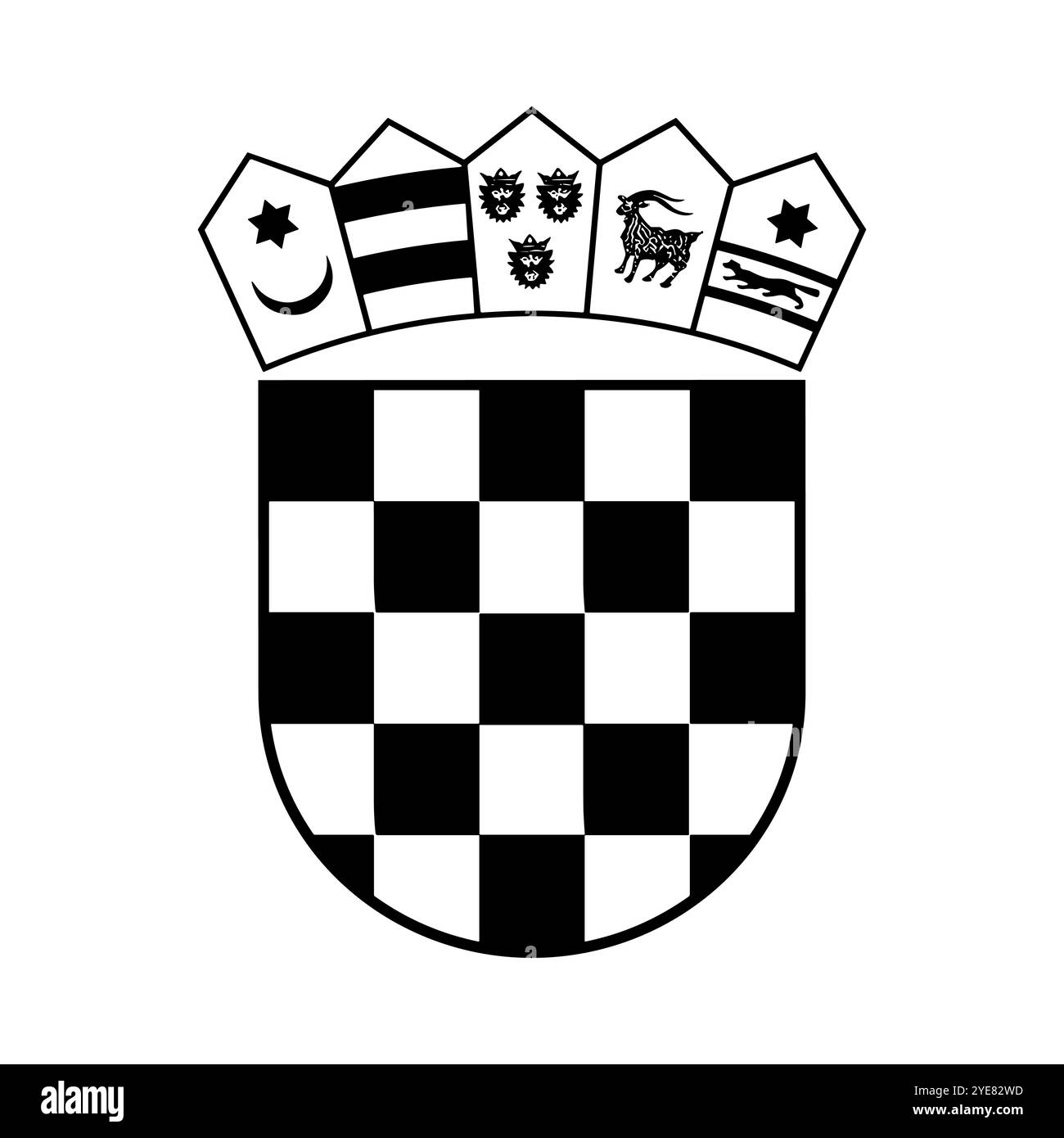 National Emblem of Croatia, Black and White Coat of Arms used in ...