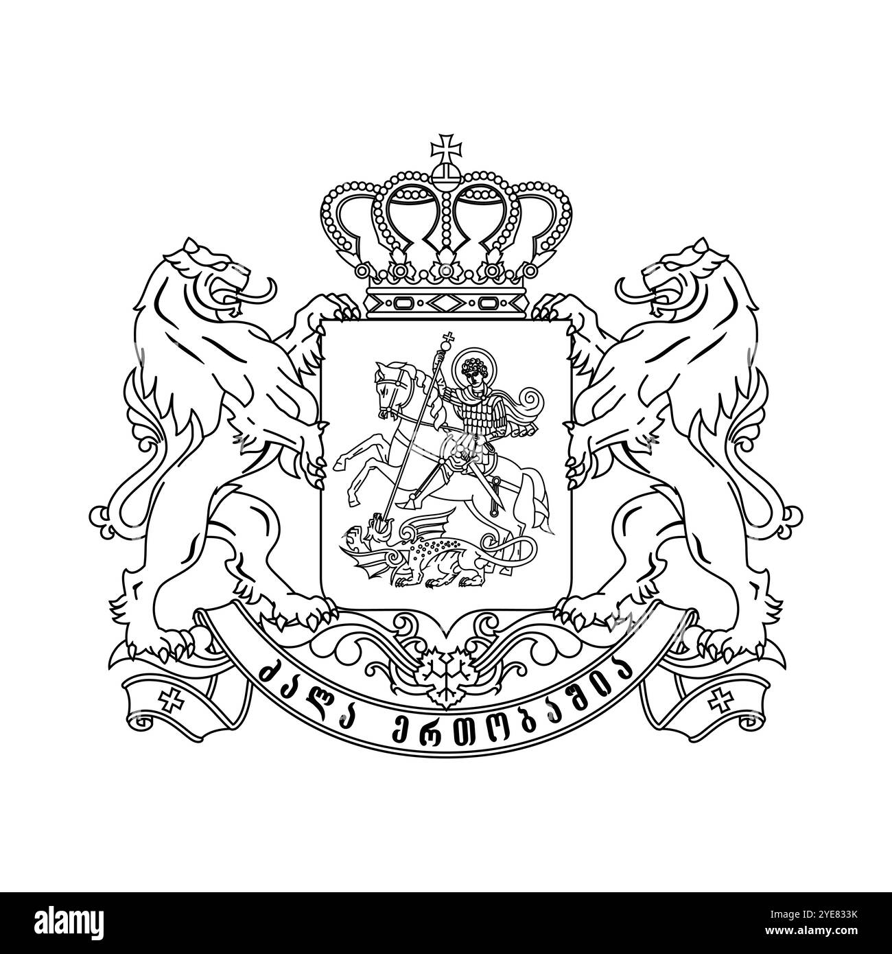 National flag georgia Black and White Stock Photos & Images - Alamy