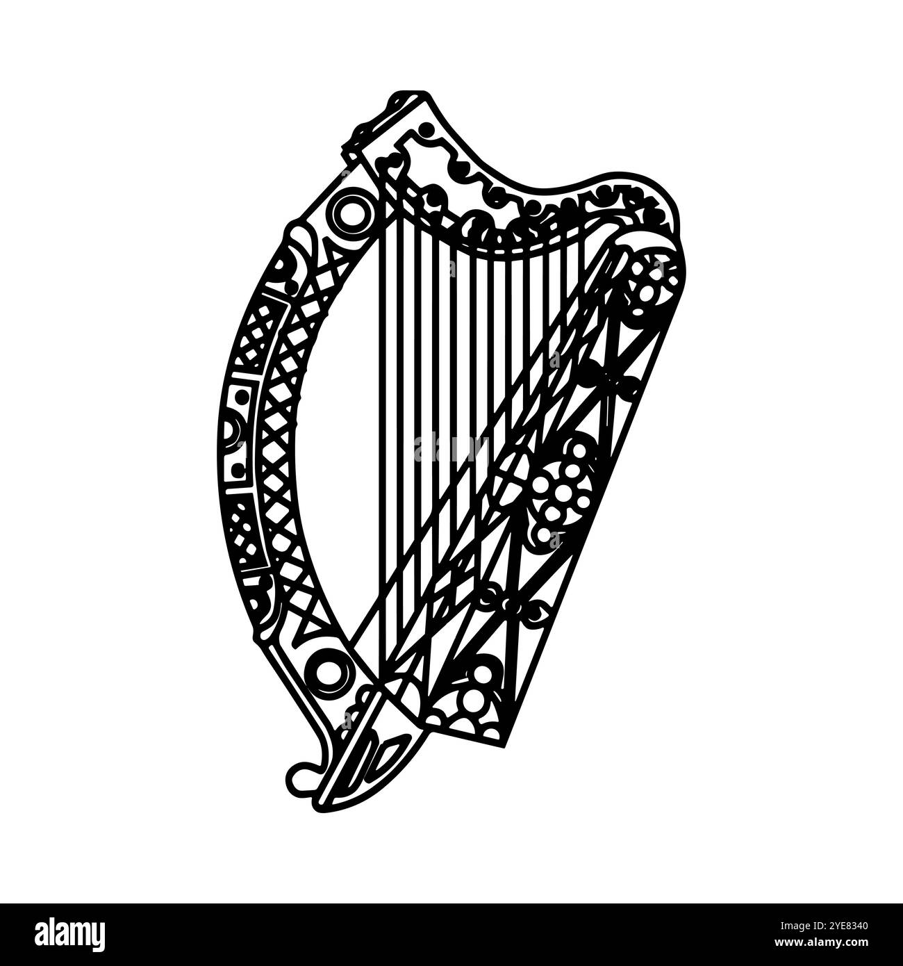 National Emblem of Ireland, Black and White Coat of Arms used in ...