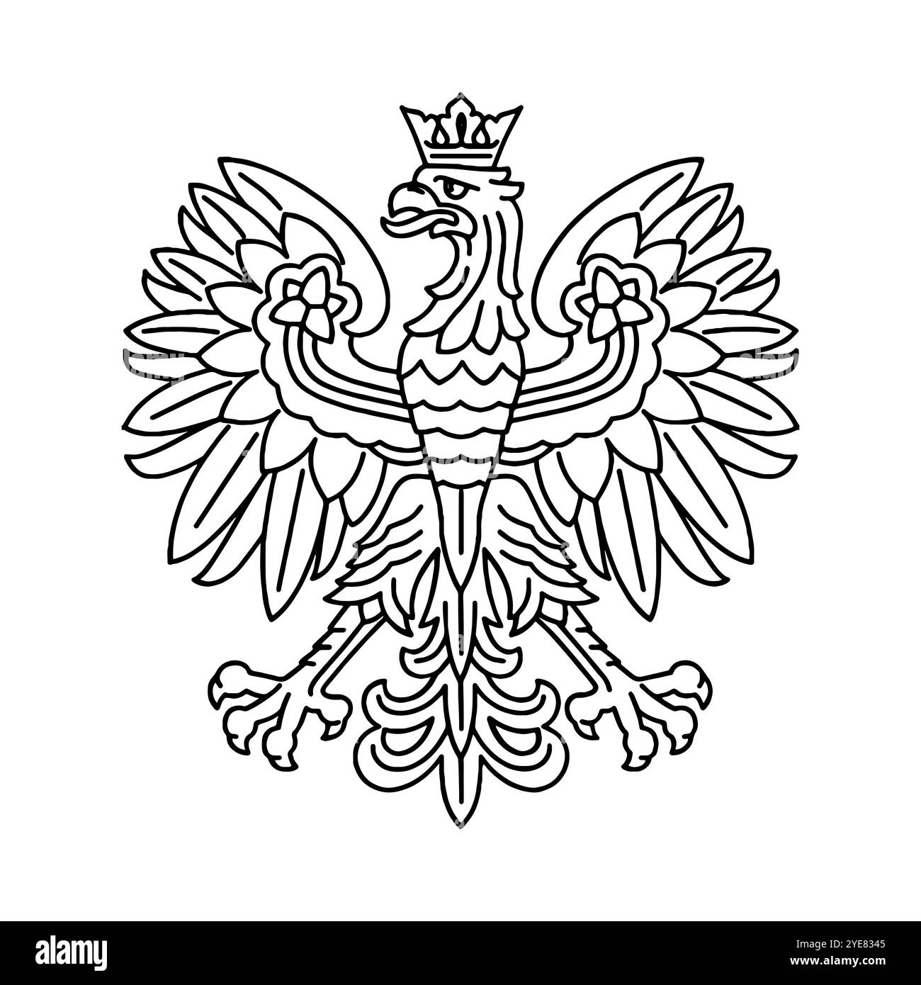 National Emblem of Poland Black and White Coat of Arms used in passport ...
