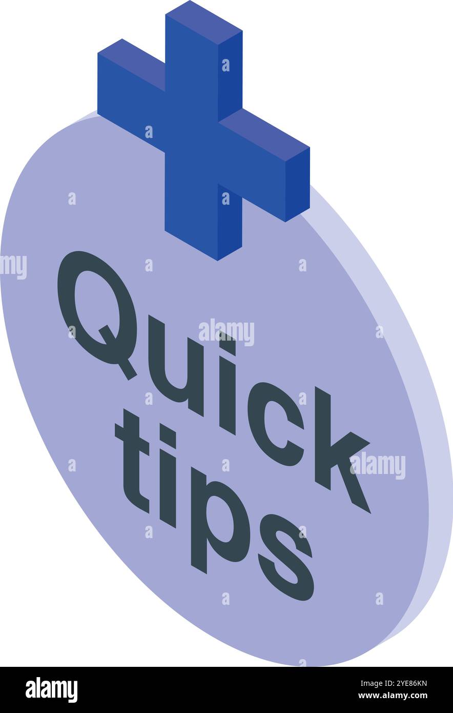 Quick tips button with blue cross offering helpful advice and shortcuts ...