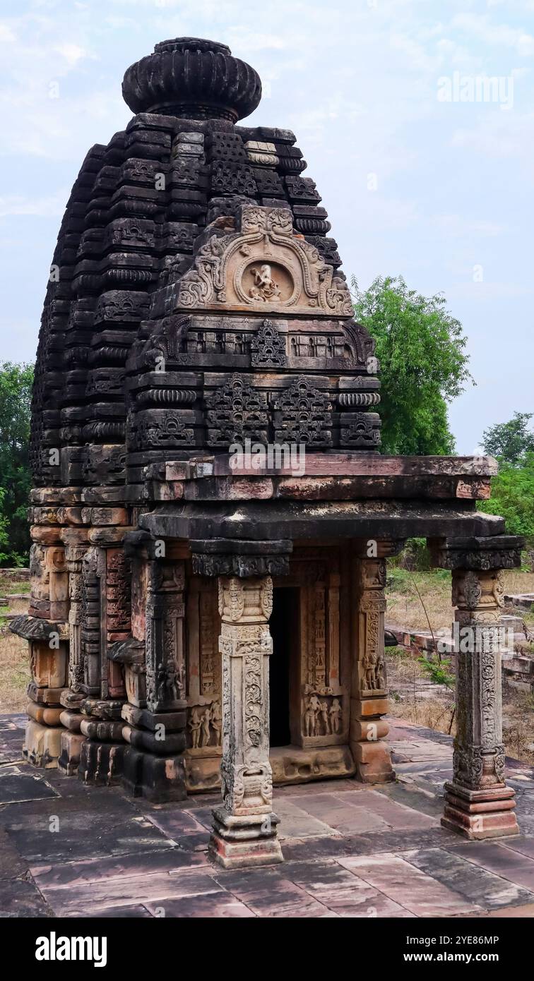 View of the 9th-century Lord Shiva Temple, located in Terai, Shivpuri ...