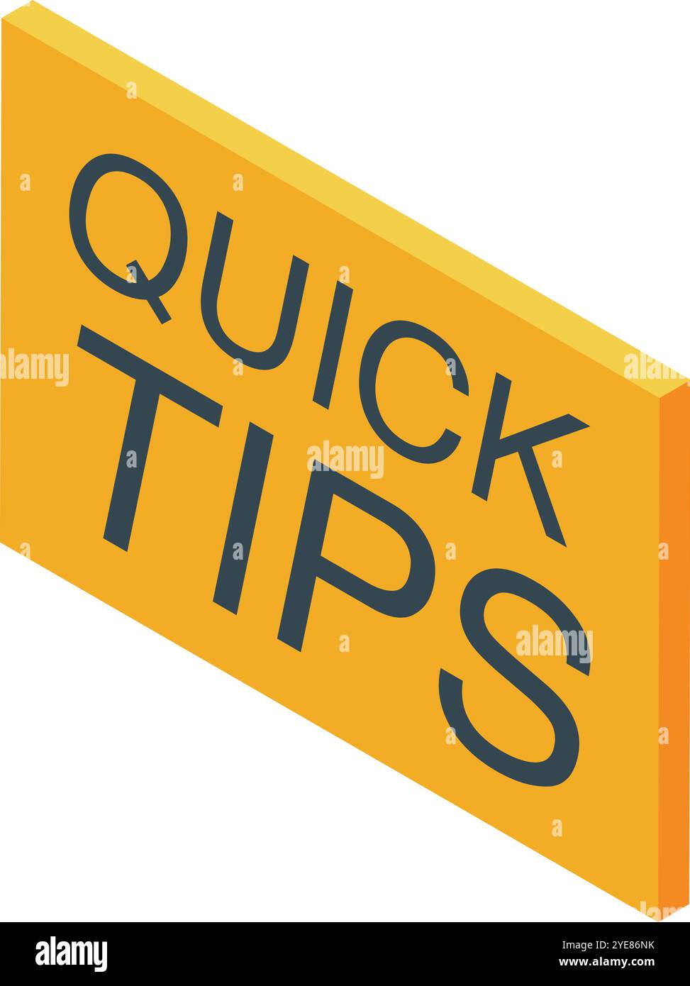 Yellow quick tips sign providing helpful information and ...