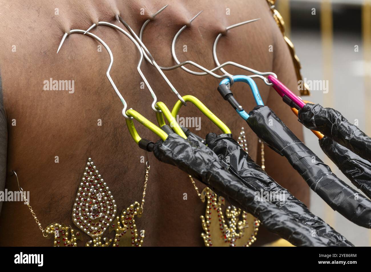 Thaipusam festival in Singapore devotees practice a mortification of ...