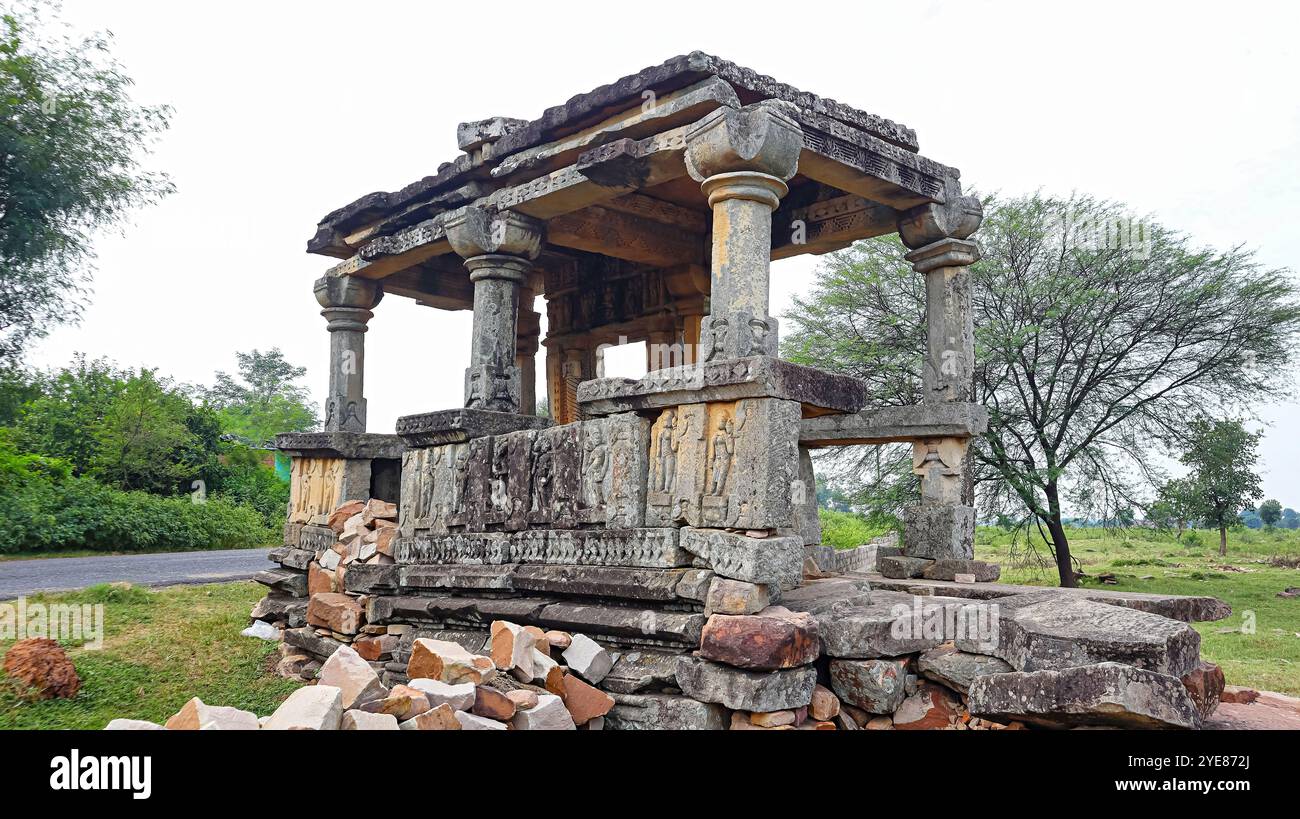 Ancient ruins of a Jain Temple within the Thoban temple group, located ...