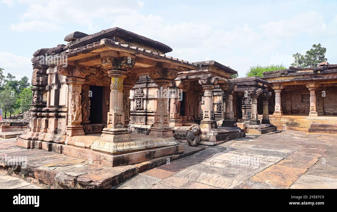 Small temples aligned in a row in front of the Baradari in the Kuti ...