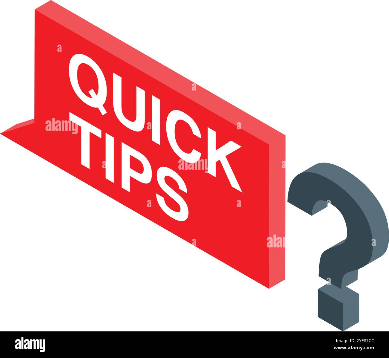 Red banner displaying quick tips with a question mark, symbolizing ...