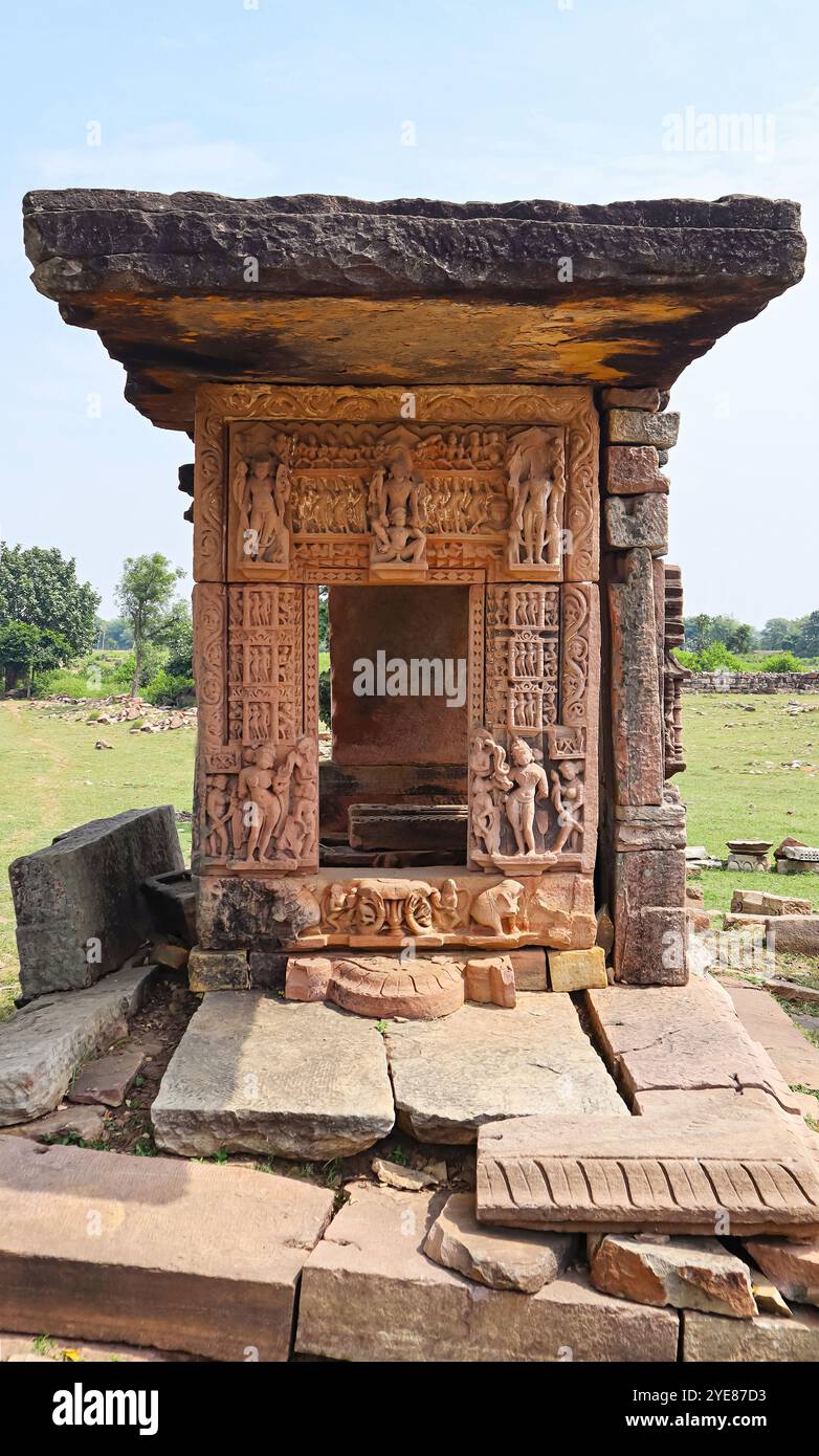 Front view of a small ruined temple in the Andha Kuan Temple Group ...