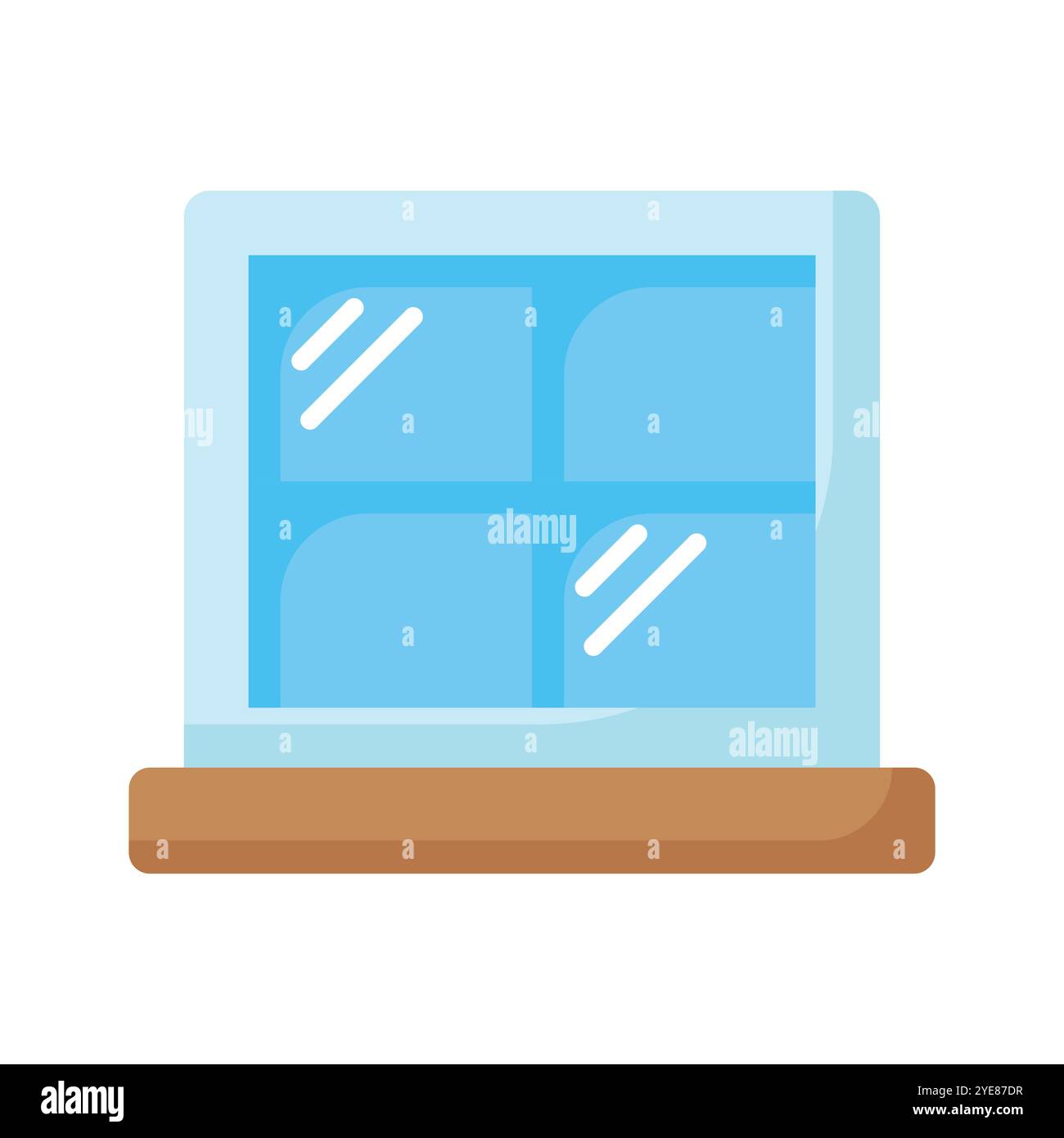 Glass window with different blocks, icon of window in modern style ...