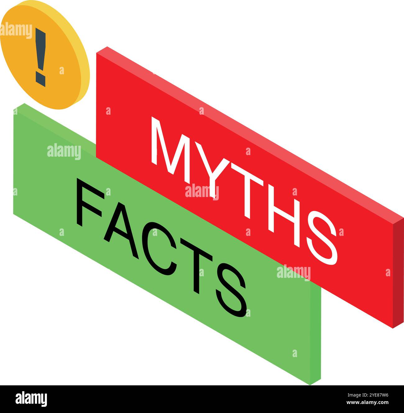 Facts versus myths signs showing true information versus lies with an ...