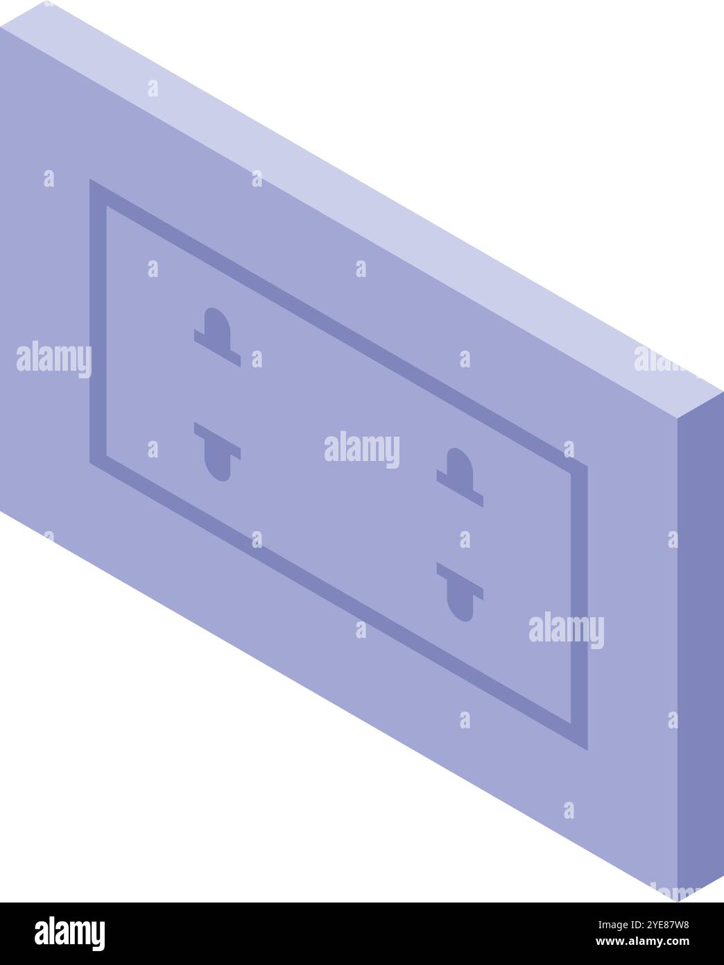Isometric view of a double electrical outlet providing reliable ...