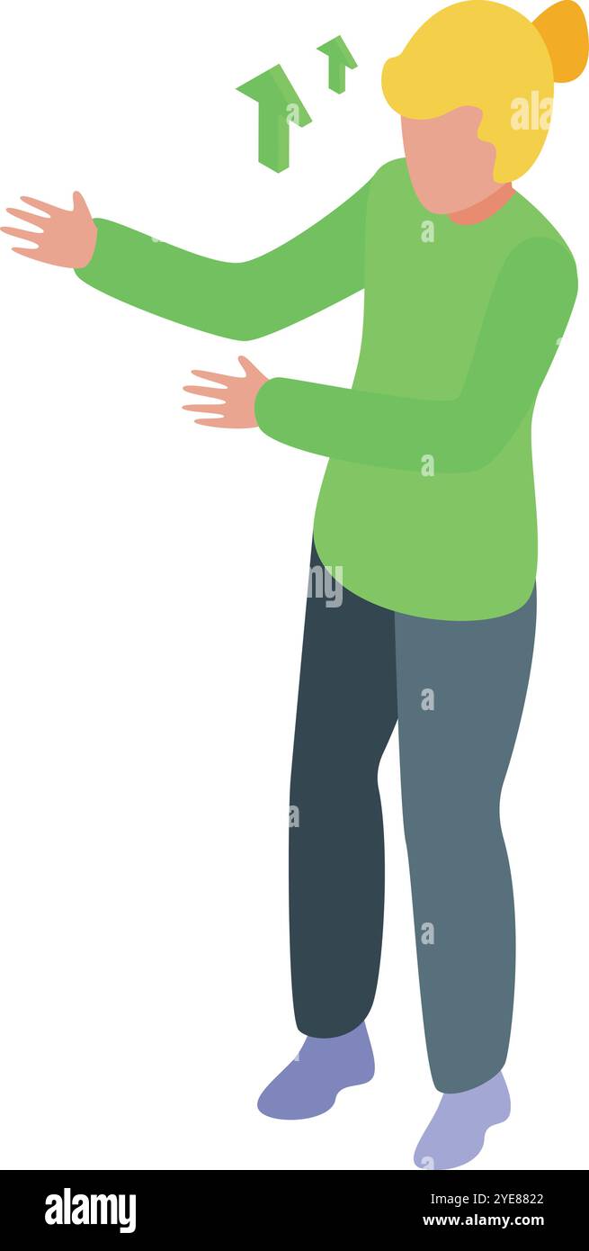 Coach using hand gestures and upward arrows symbolizing personal and ...