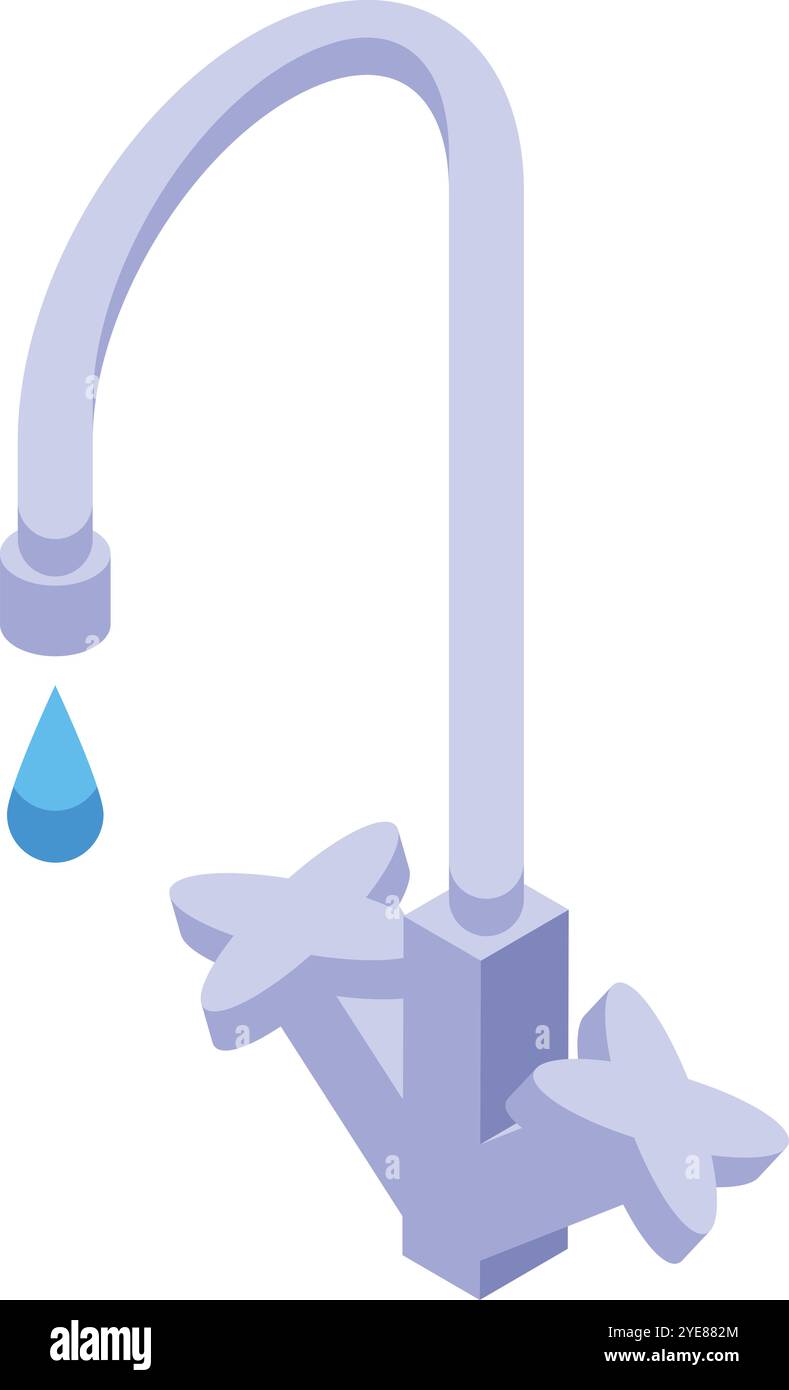 Water flowing from metal Stock Vector Images - Alamy