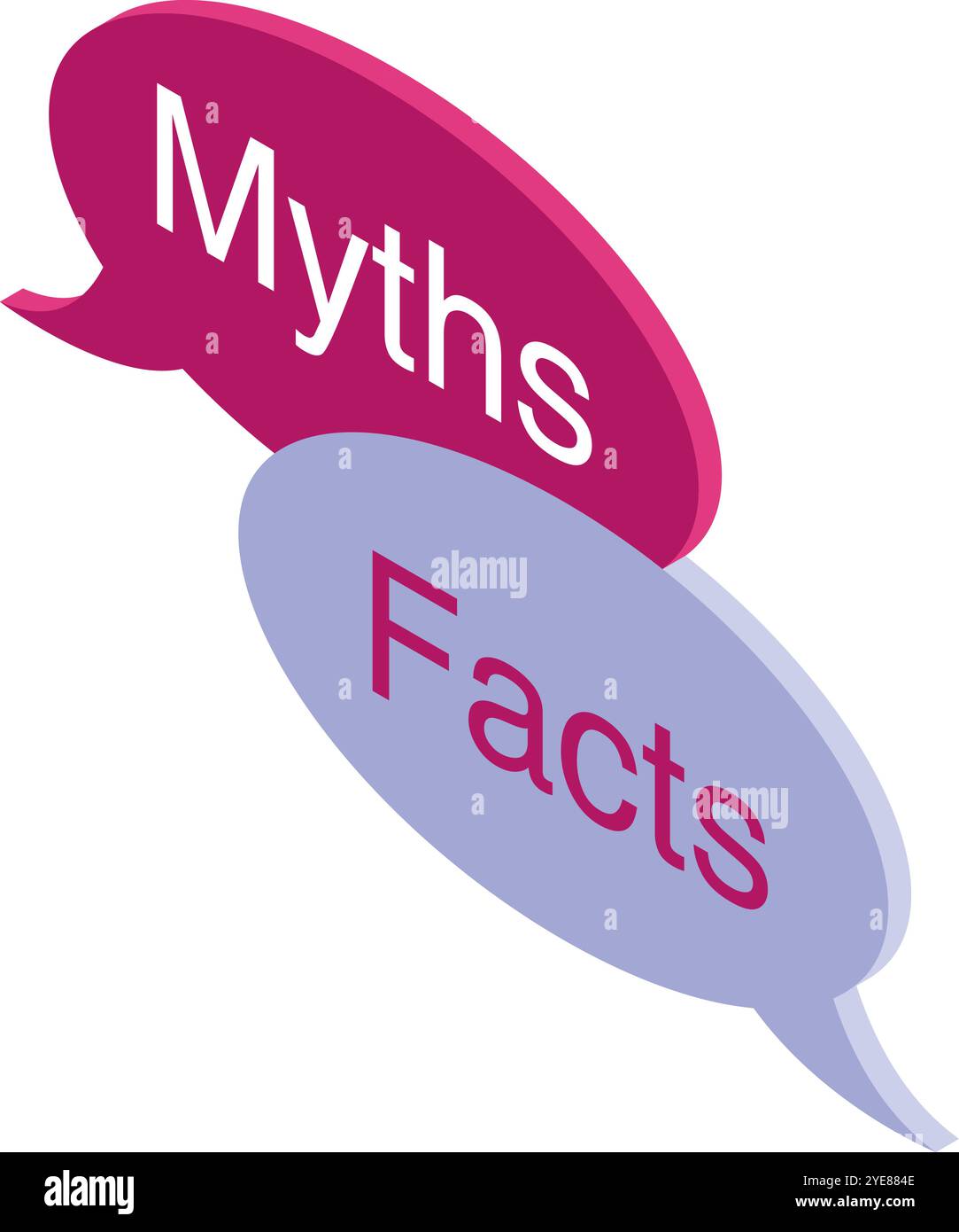 Two speech bubbles comparing myths and facts, symbolizing the ...