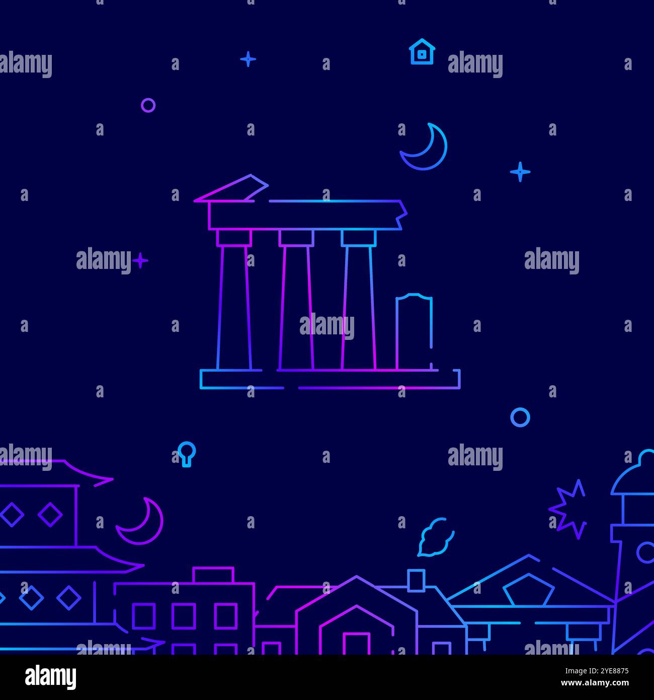 Greek Parthenon gradient line icon, vector illustration Stock Vector Image & Art - Alamy