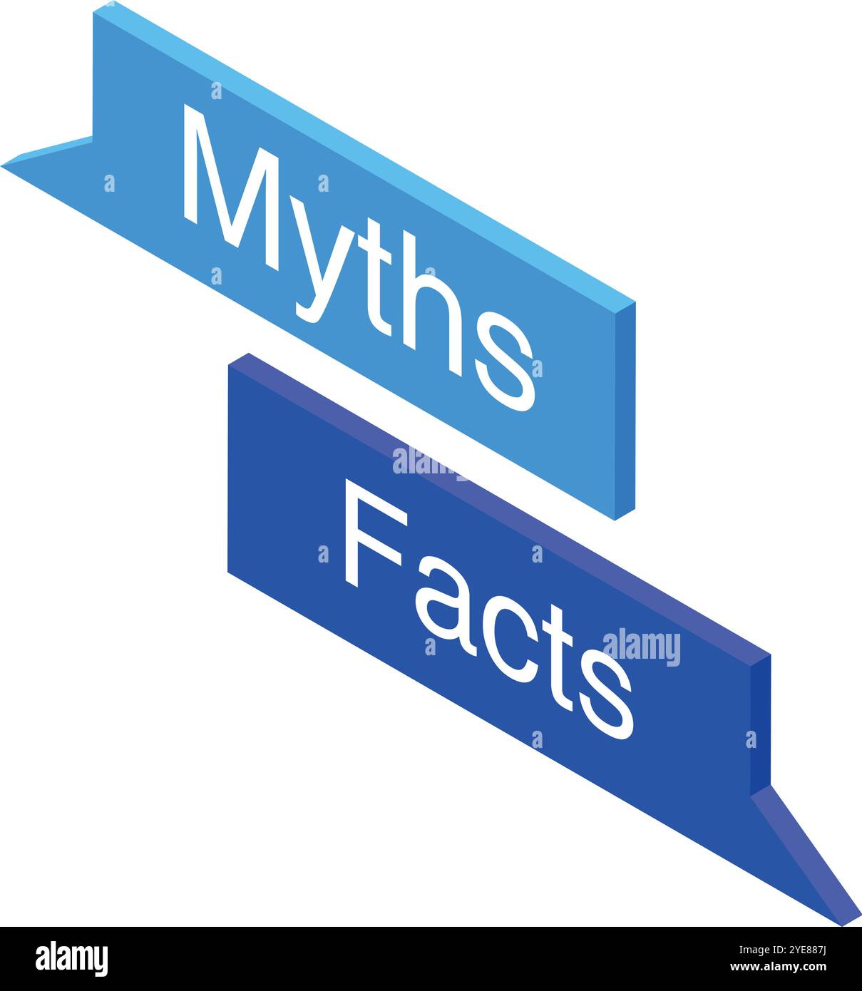 Two speech bubbles, one labeled myths and the other facts, represent ...