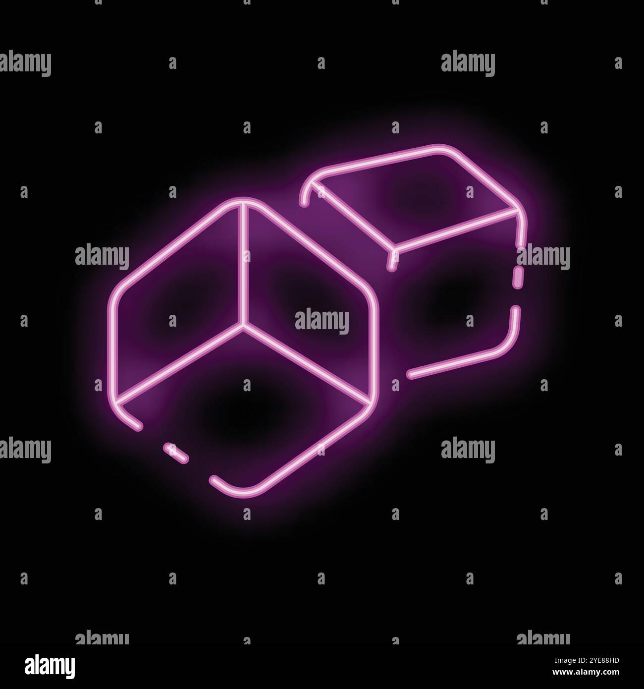 Abstract dark cubes purple neon hi-res stock photography and images - Alamy