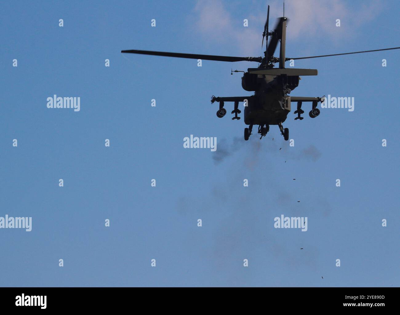 US and South Korea Combined Division live-fire drills in Pocheon A South Korean AH-64E Apache ...