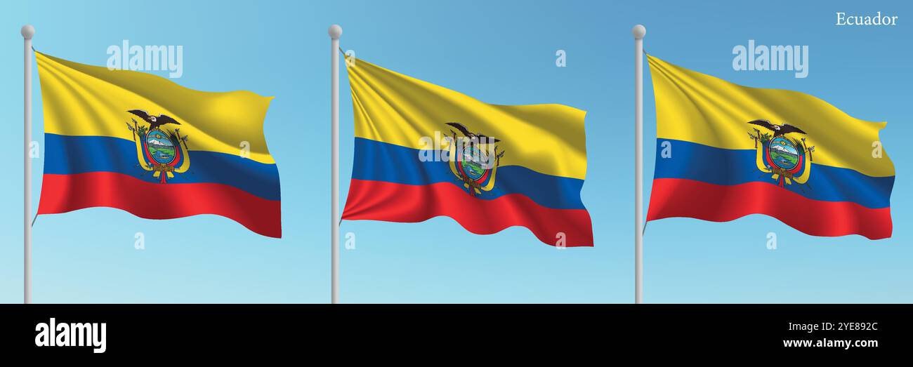 Three flags fluttering Stock Vector Images - Alamy