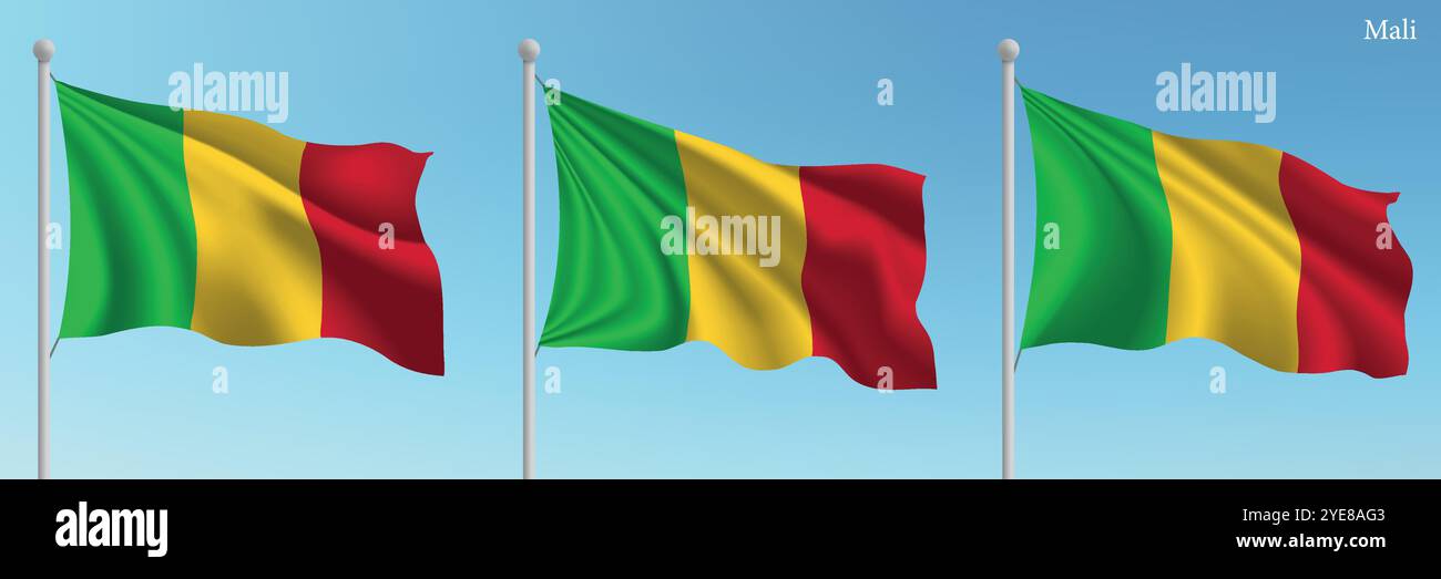 Three flags on flagpoles Stock Vector Images - Alamy