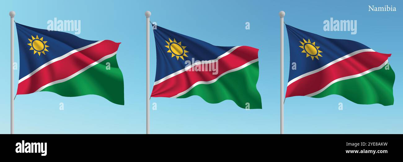 Three flags fluttering Stock Vector Images - Alamy