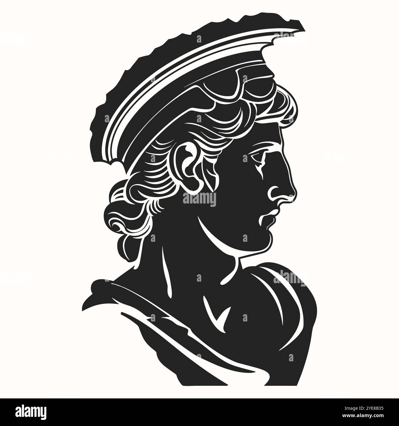 Spartan warrior head icon. Ancient roman or greek warrior head ...