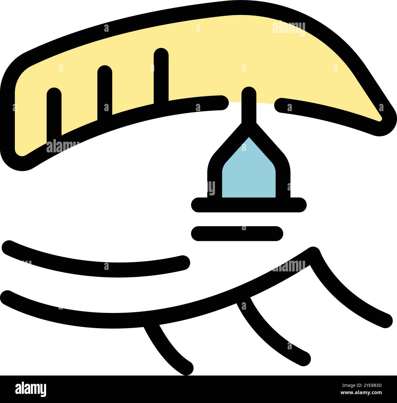 Medical icon representing an eyedrop falling on the surface of a human ...