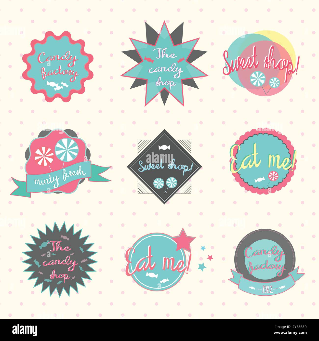 Candy labels pastry shop vector illustration Stock Vector Image & Art ...